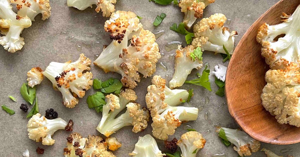 Roasted Cauliflower - Basil Food Journal
