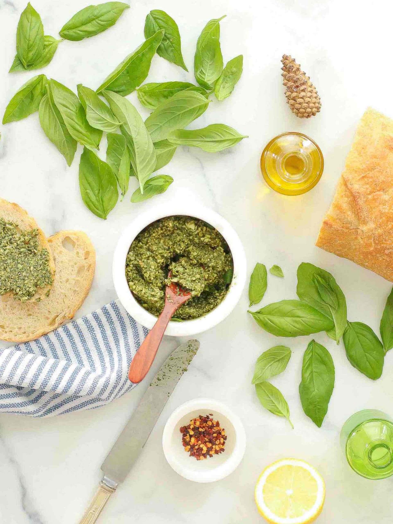 Vegan Basil Pesto - Basil Food Journal